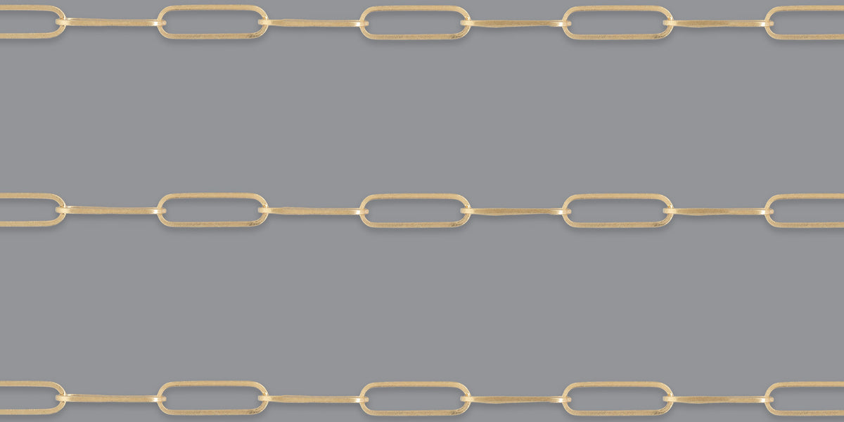2.1mm Square Oval Paper clip Chain By the Inch — Riva Precision